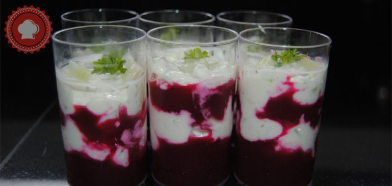 Verrines betteraves concombre et tartare - Les gourmandises de Kimaya